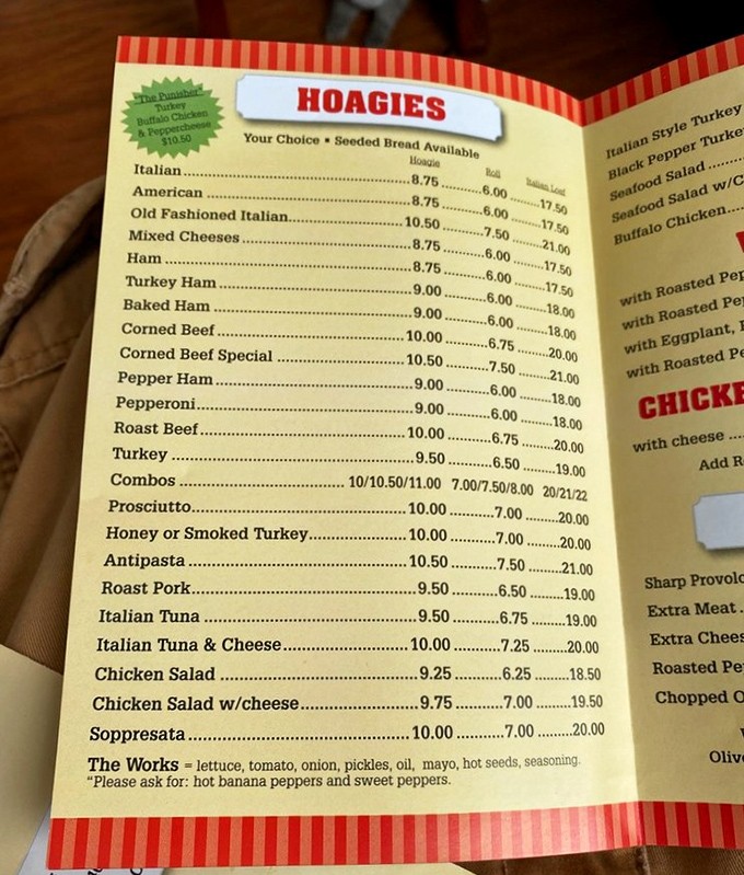 The menu reads like a love letter to Italian-American sandwich culture, with the Old Fashioned Italian standing tall among its hoagie brethren.