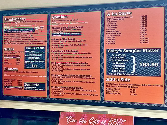 The menu board at Salty's doesn't mince words&mdash;it's a straightforward declaration of delicious intent that makes decision-making both wonderful and agonizing.