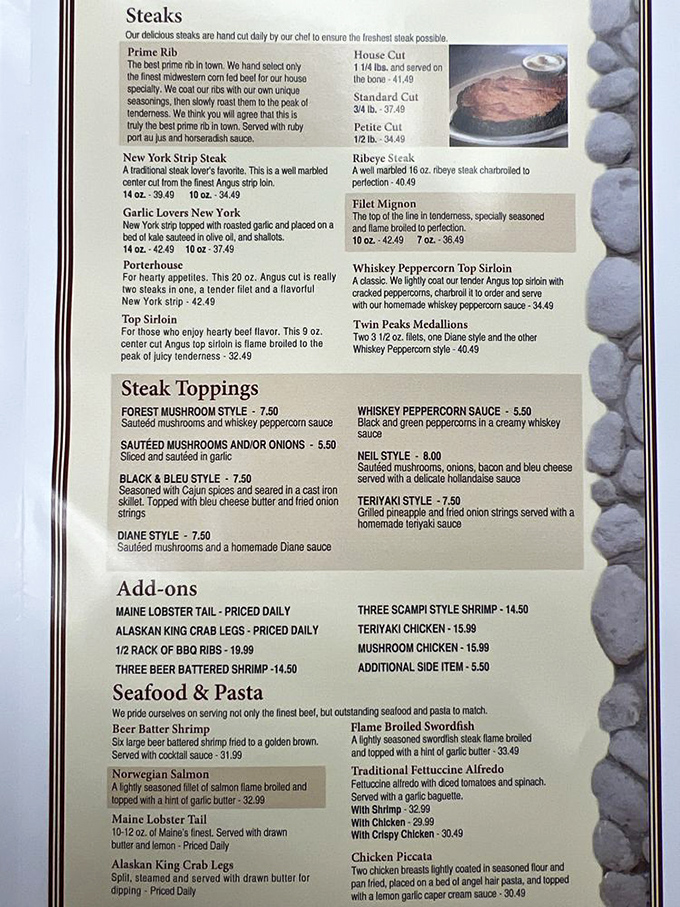 A menu that doesn't need fancy fonts or pretentious descriptions&mdash;just straightforward promises of beef perfection that make your mouth water before ordering.