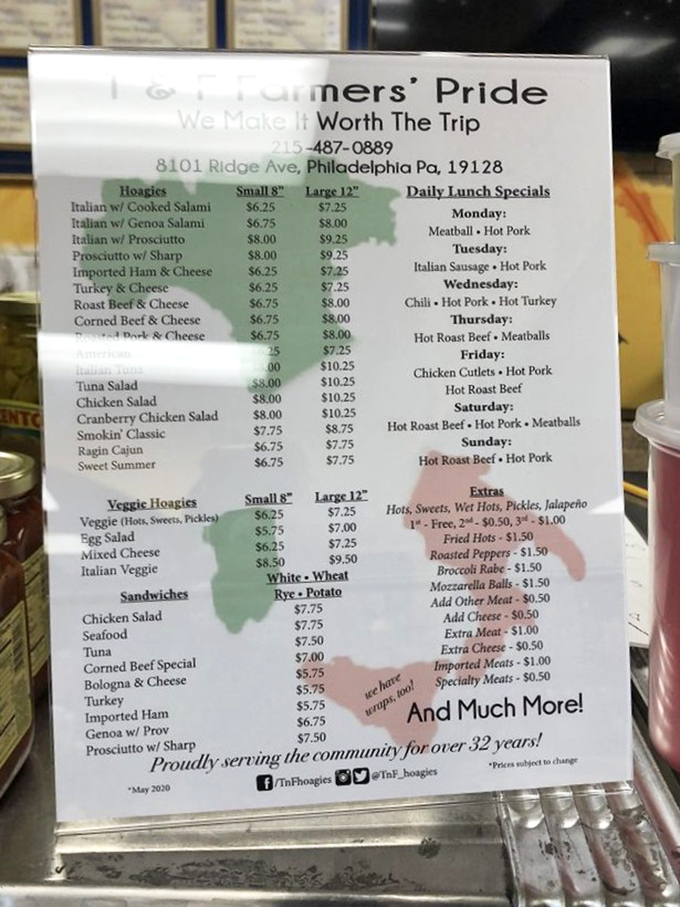 This menu board is the roadmap to happiness. Friday's chicken cutlets have their own fan club for good reason.