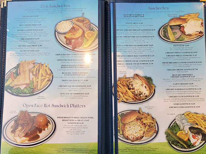 This menu isn't trying to impress with fancy fonts &ndash; it's too busy listing all the comfort food classics your stomach is already applauding.