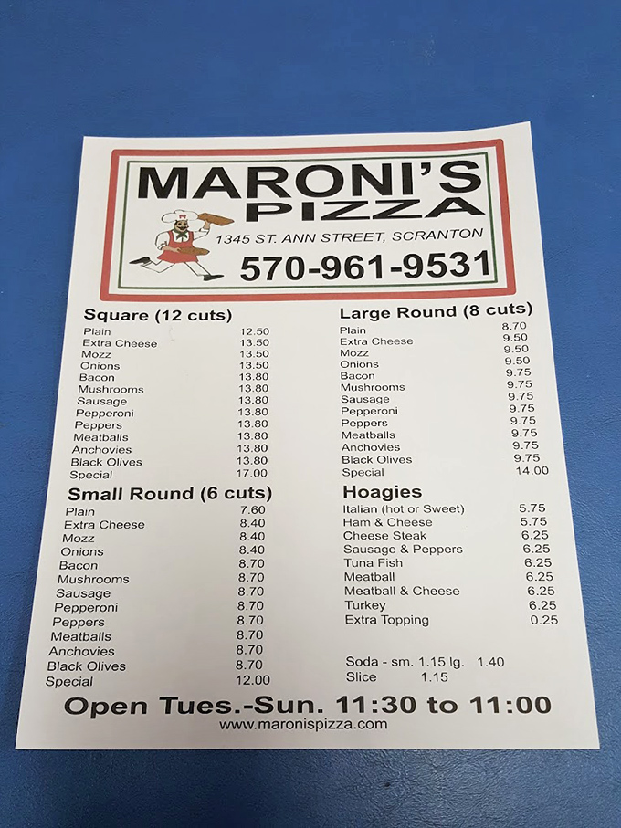 The menu at Maroni's reads like a love letter to simplicity&mdash;square cuts, round pies, and hoagies that haven't changed prices with every passing food trend.