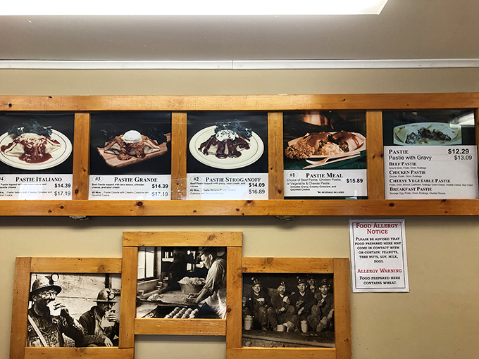 The menu board displays pasty perfection alongside sweet temptations &ndash; decisions, decisions in the most delicious way possible.