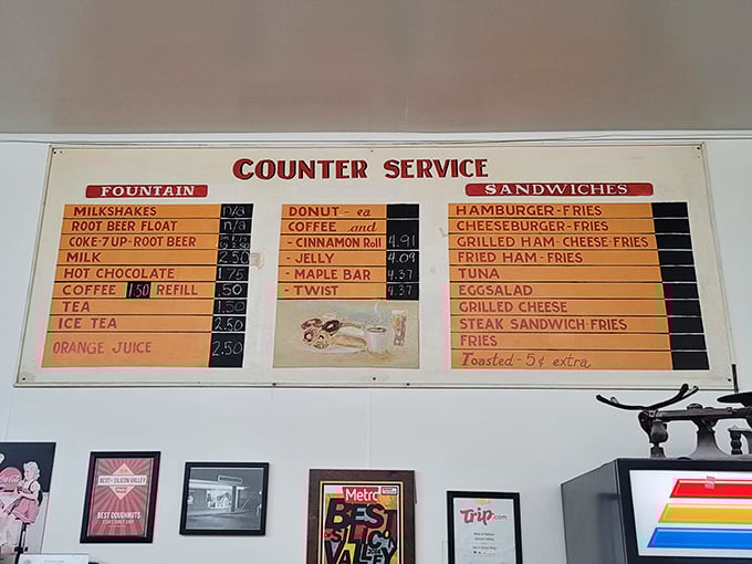 A menu board that hasn't changed since rotary phones were cutting-edge technology. Sometimes perfection requires no updates.