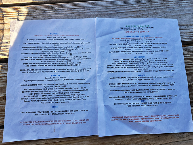 The menu reads like a love letter to the Gulf &ndash; no flowery descriptions needed when the seafood speaks such eloquent volumes.