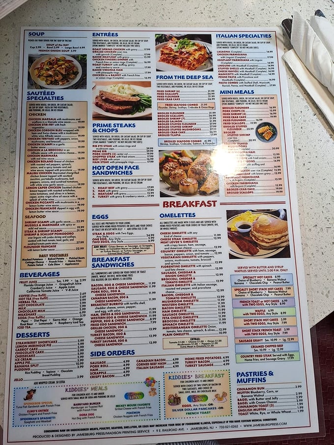 This menu isn't just extensive&mdash;it's a novel of culinary possibilities that might require reading glasses and serious decision-making skills.