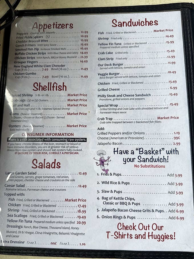 The menu reads like a love letter to the ocean, with options that'll have you playing eeny-meeny-miney-mo before surrendering to the fish sandwich's siren call.