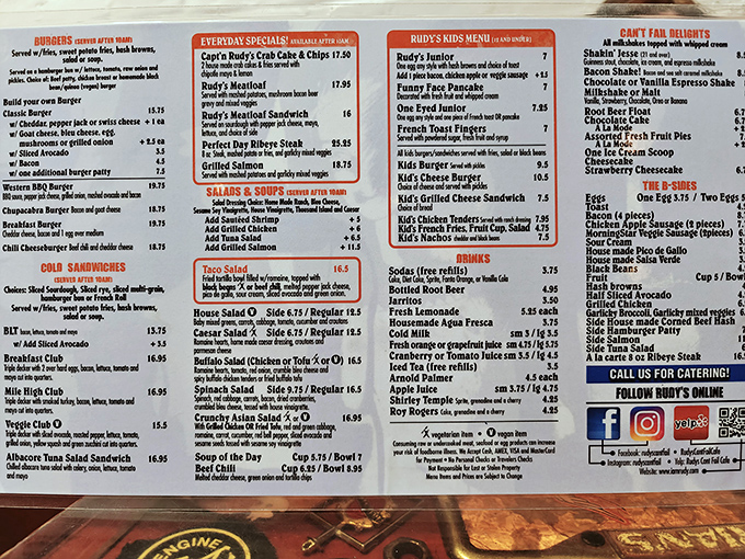 The menu reads like a love letter to comfort food classics, with enough variety to satisfy both the adventurous and the traditionalist.