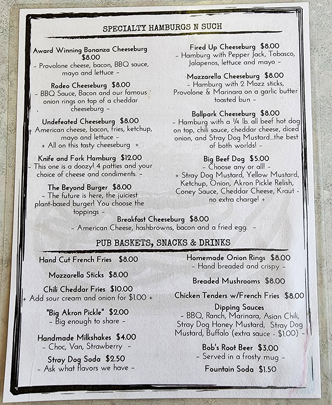 This menu isn't just a list of food—it's a declaration that sometimes the best innovations are the ones that never needed changing.