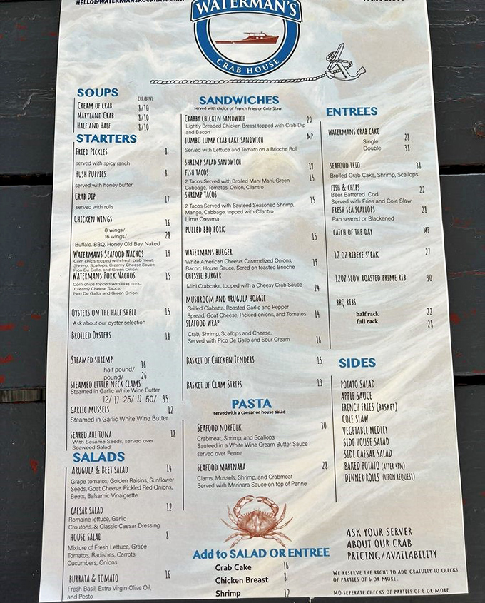 This menu isn't just a list of options&mdash;it's a love letter to the Chesapeake Bay. Each item tells a story of Maryland's maritime heritage.