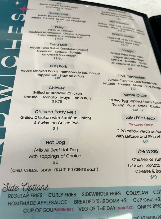 A menu that doesn't need fancy fonts or pretentious descriptions&mdash;just honest diner fare that's kept locals coming back for generations.