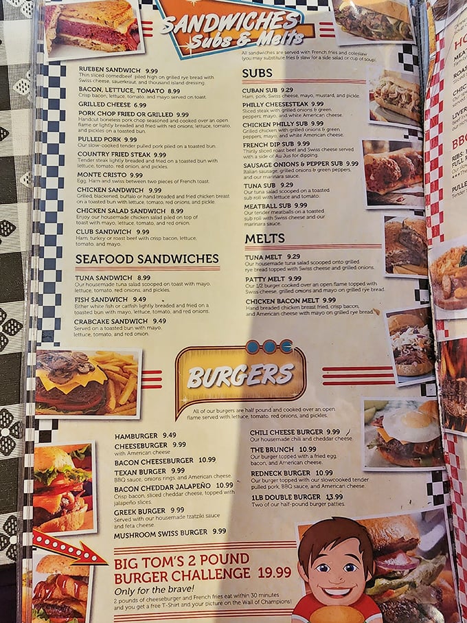 This menu isn't just a list of options&mdash;it's a roadmap to happiness with the pulled pork sandwich as your delicious destination.