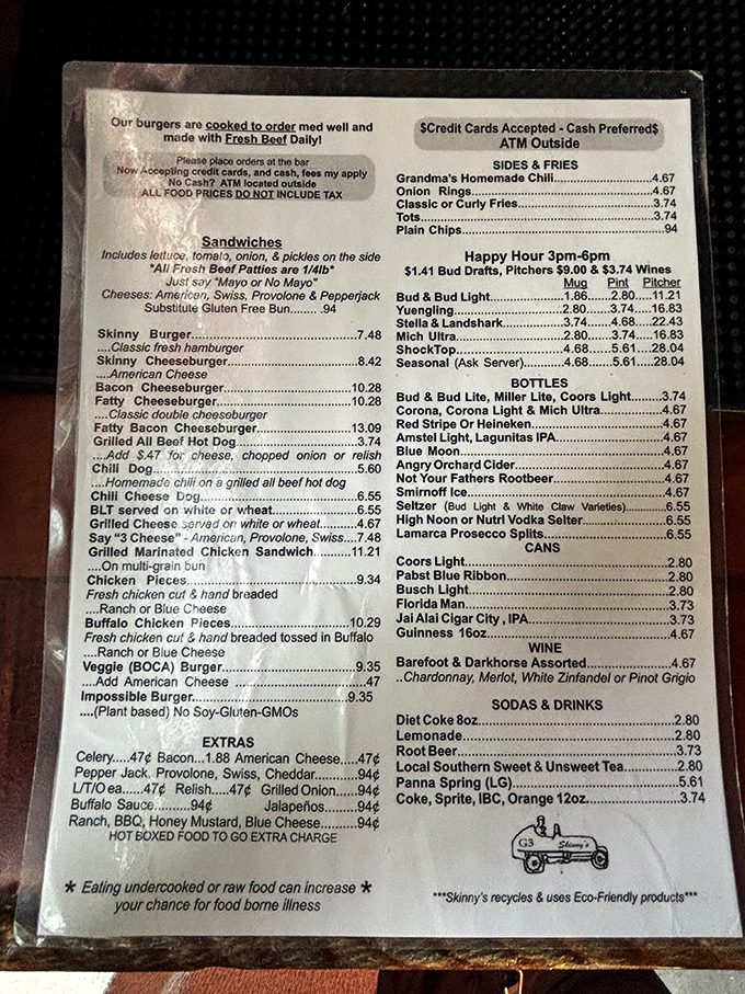 The menu reads like a love letter to the sea &ndash; "World Famous Whale Fries" aren't just a claim, they're a Florida institution.