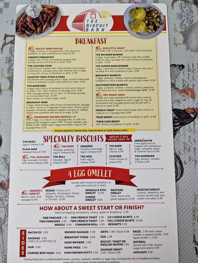 A menu that reads like a love letter to breakfast classics. Decision paralysis has never been so delicious.