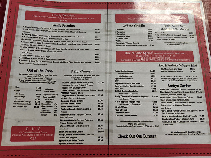 The menu reads like a love letter to comfort food classics. No molecular gastronomy here, just the greatest hits of American diner cuisine.