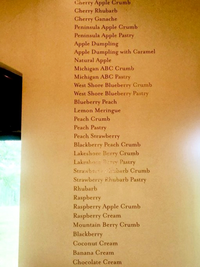 This menu isn't just a list&mdash;it's a poem of possibilities. Cherry Ganache? Those two words together should require a permission slip.