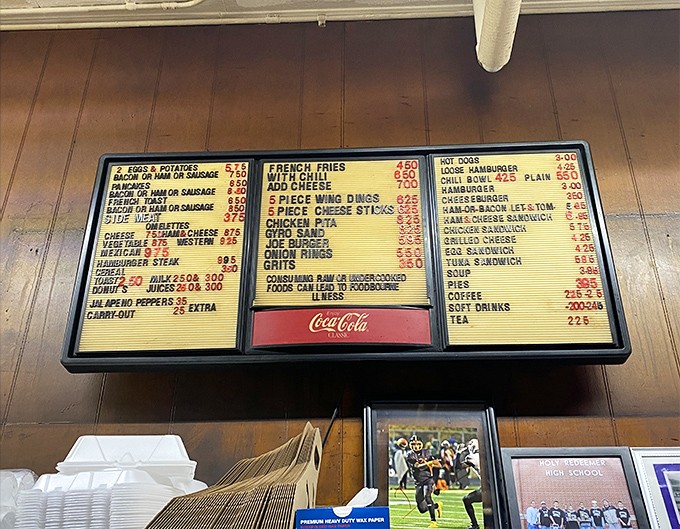 A menu board that hasn't changed much over the decades because perfection needs no updates. The prices, however, are another story.