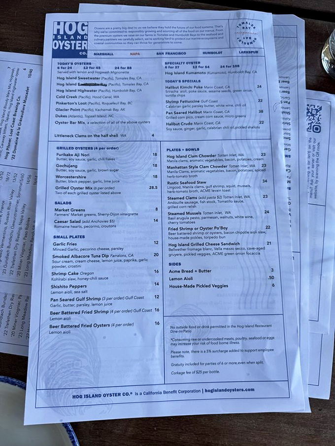 The menu reads like a love letter to the ocean, with prices that won't require a second mortgage.