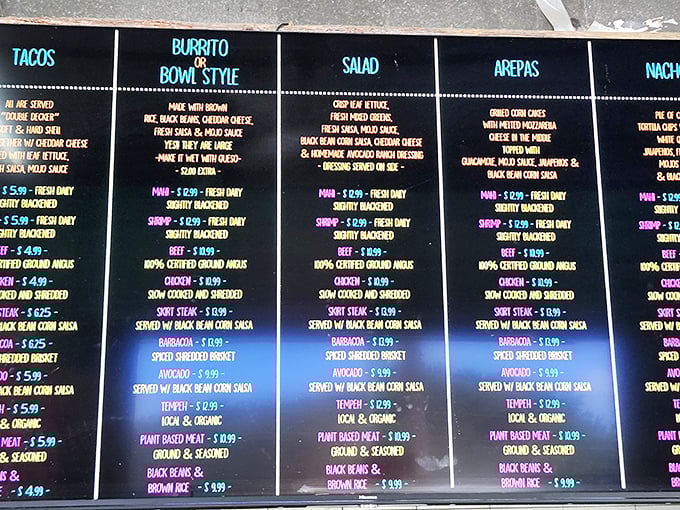 The colorful menu board &ndash; a treasure map where X marks the spot for your next favorite meal. Choose wisely, friends.