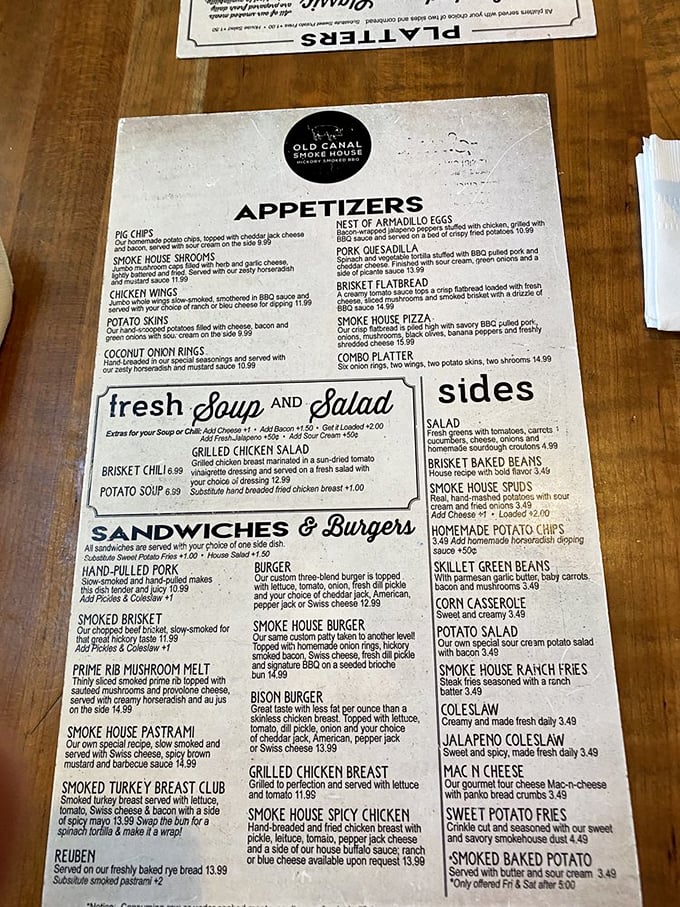 A menu that reads like a love letter to smoked meats, with the hand-pulled pork taking center stage in this carnivore's paradise.