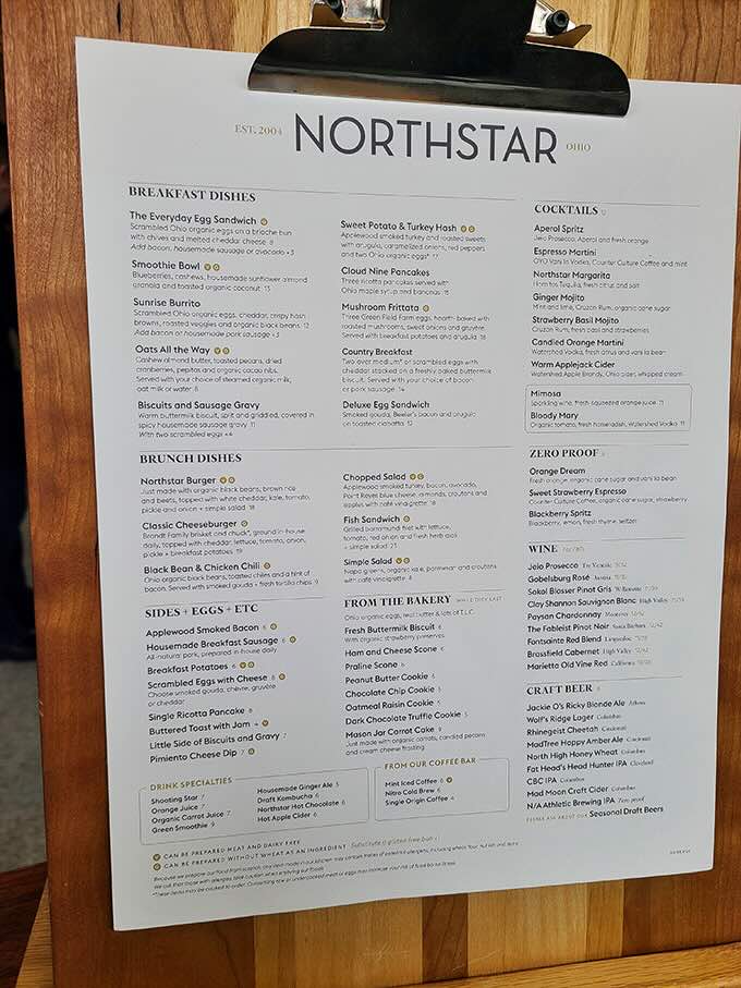 A menu that reads like poetry to hungry souls. Each dish description promises ingredients that weren't trucked in from three time zones away.