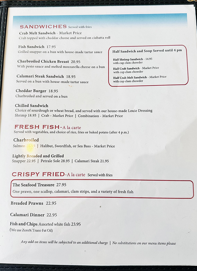 When the menu looks like a treasure map, you know you're about to strike seafood gold.