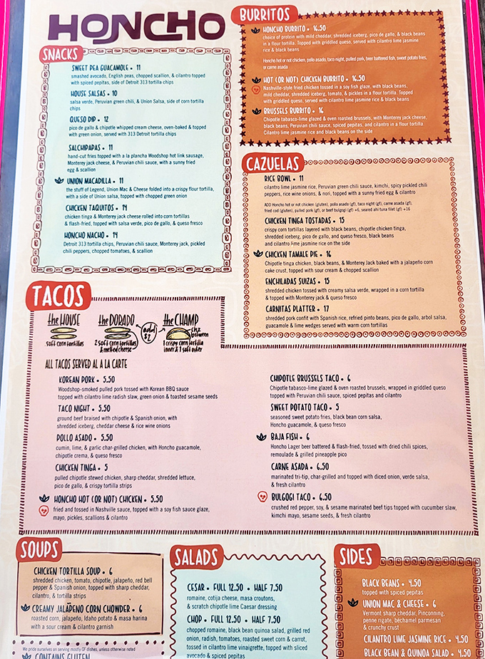 When Mexican meets comfort food magic, your taste buds win the lottery - just look at those options.