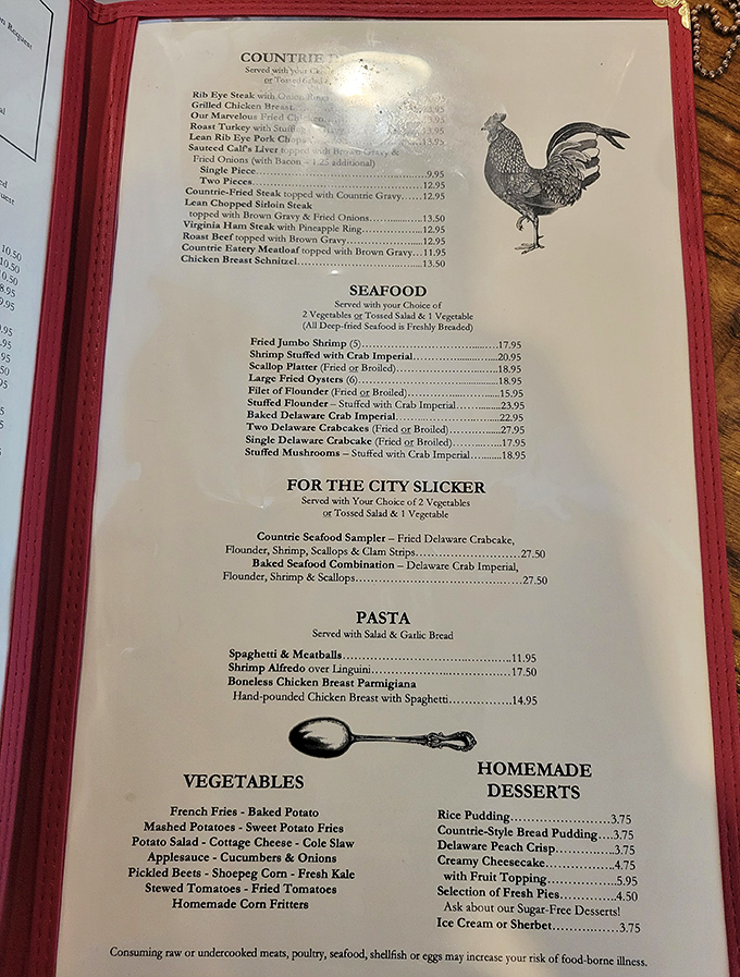 This menu isn't just a list of food&mdash;it's a roadmap to happiness. The seafood section alone could make Neptune jealous.