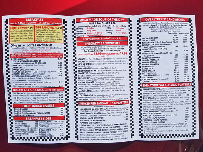 This menu isn't just a list&mdash;it's a sacred text of deli possibilities. Study it carefully; life-changing decisions await.