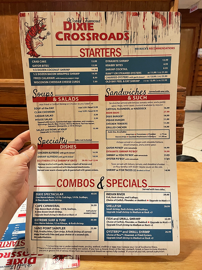 The menu reads like a love letter to the ocean, with rock shrimp playing the starring role in this delicious maritime romance.