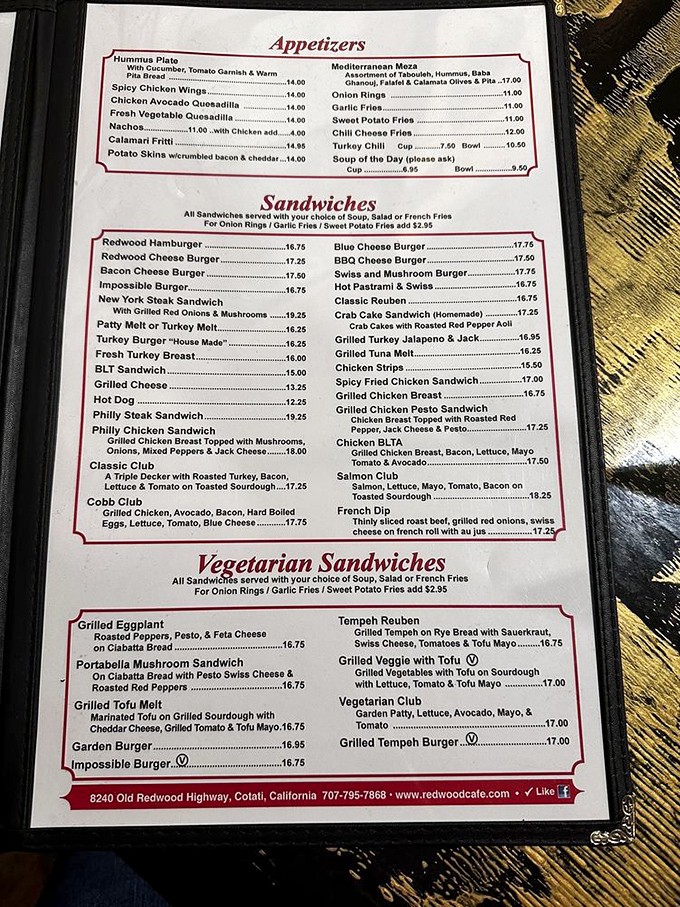 This menu isn't just extensive—it's a novel with a happier ending than most literature. The club sandwich section deserves its own table of contents.