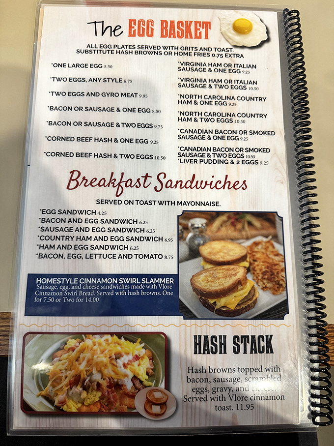 The menu reads like a love letter to morning indulgence. That Hash Stack? It's the breakfast equivalent of hitting the jackpot.
