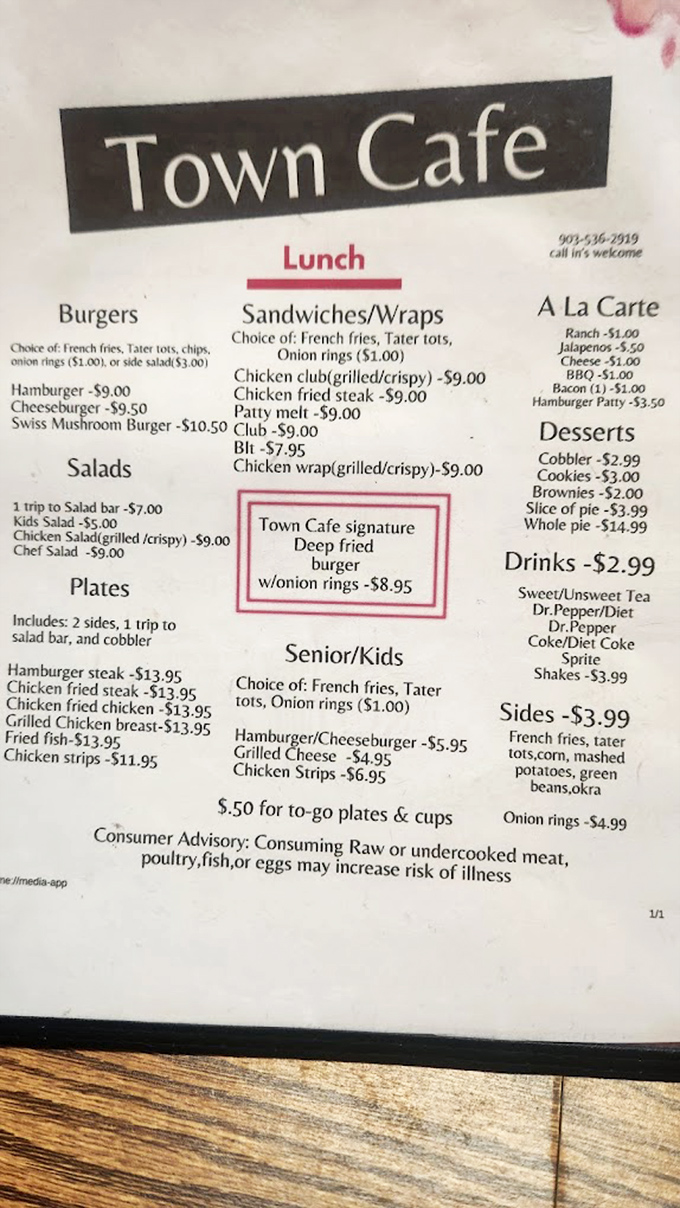 The menu tells the real story&mdash;no fancy fonts or pretentious descriptions, just honest food that makes you want to order one of everything.