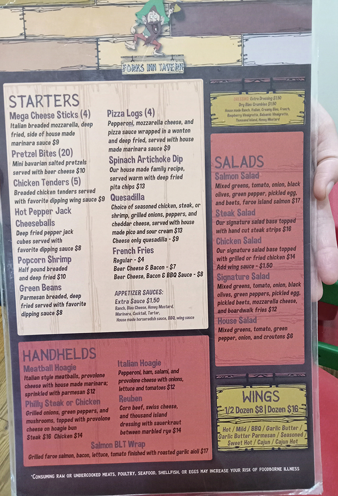 This colorful menu reads like a love letter to American comfort food, from wings to hoagies.