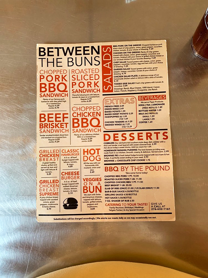 This menu doesn't need fancy fonts or flowery descriptions. When your barbecue speaks this loudly, all you need is bold typography.