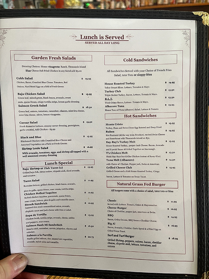 The menu reads like a love letter to comfort food classics, each dish promising the kind of satisfaction that Instagram filters can't capture.