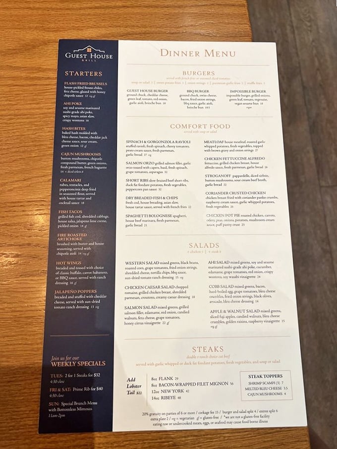 A menu that reads like a love letter to carnivores, with enough options to make decision-making the hardest part of your meal.