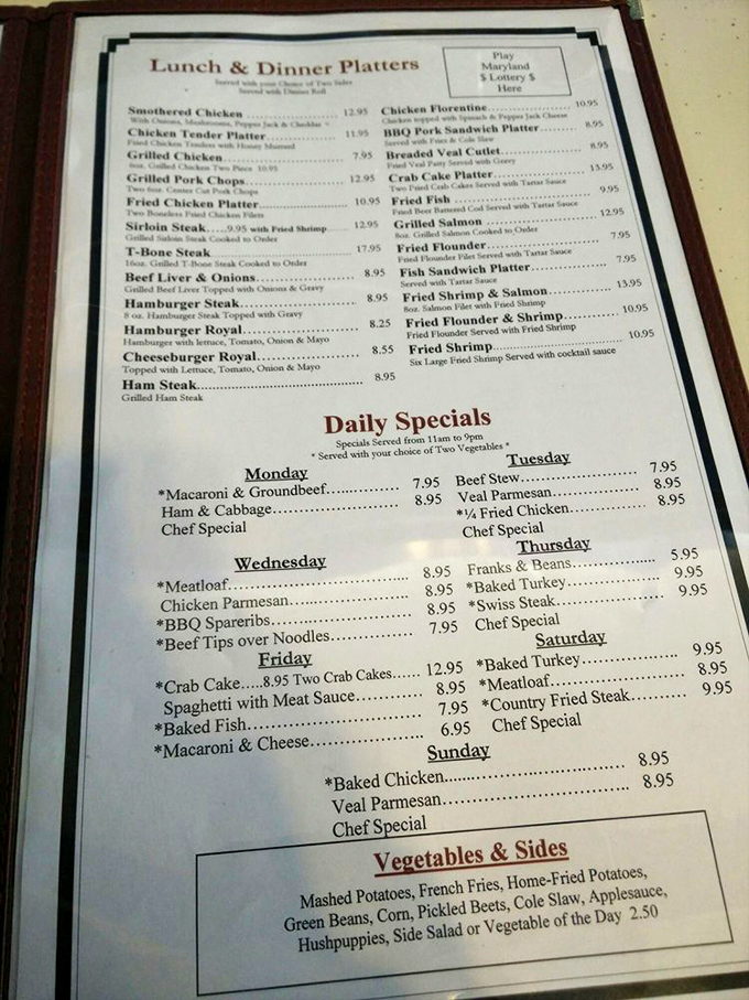 A menu that doesn't need spell-check or fancy fonts to impress&mdash;just honest food at honest prices that keeps locals coming back decade after decade. 