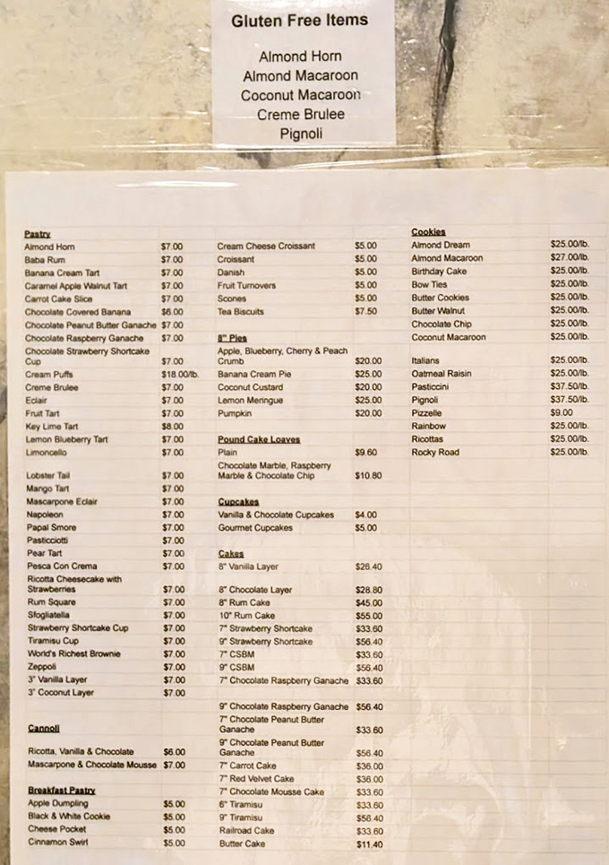 The menu reads like a who's who of Italian dessert royalty, with enough options to require multiple visits or one glorious caloric splurge.