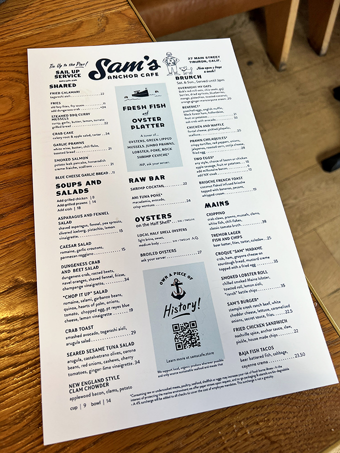 This menu isn't just a list&mdash;it's a treasure map where X marks the spot for that legendary lobster roll.