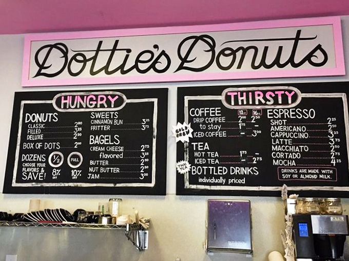 The menu board's playful "HUNGRY" and "THIRSTY" sections make decisions both delightfully simple and impossibly difficult at the same time.