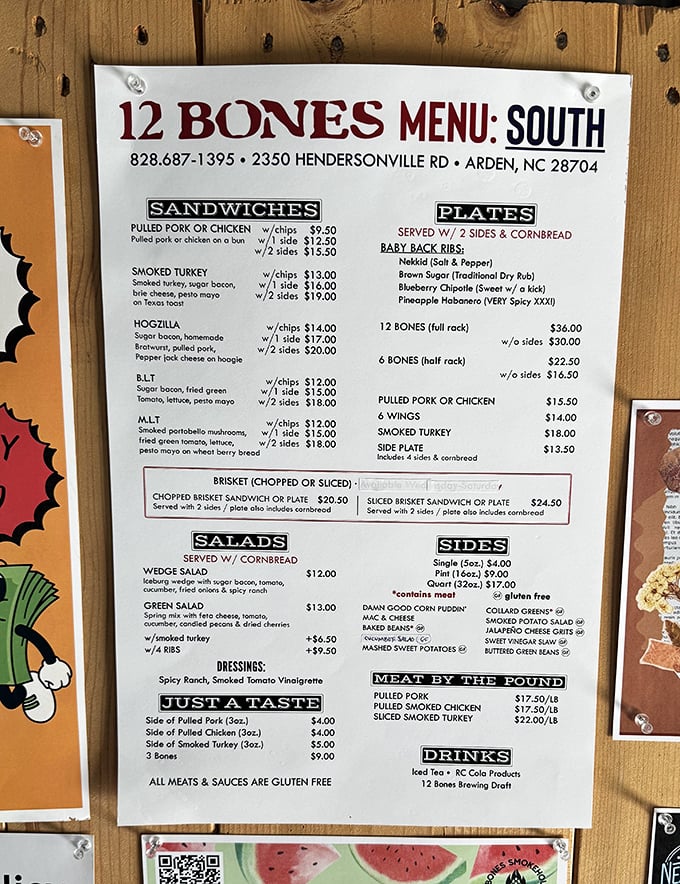 The sacred text of smoke and fire. Each menu item represents years of barbecue wisdom distilled into mouthwatering possibilities.