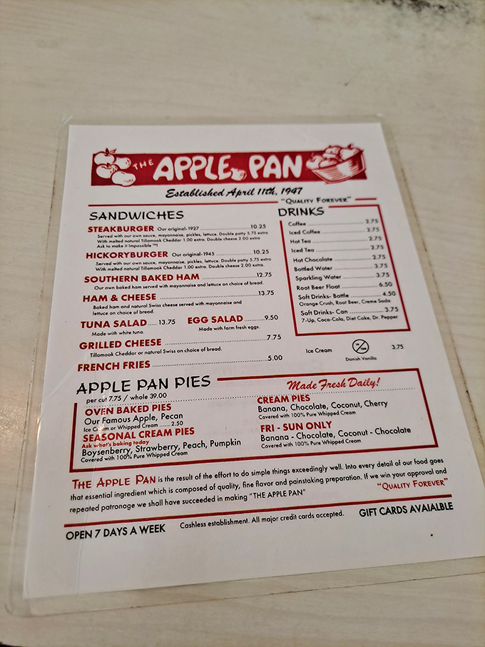 This menu isn't just a list of food&mdash;it's a historical document. Notice how "Quality Forever" isn't just a slogan, it's a mission statement.