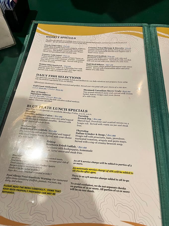 The menu reads like a coastal road trip, offering everything from Gulf Coast Amberjack to Bay of Fundy treasures that'll make your taste buds pack their bags.