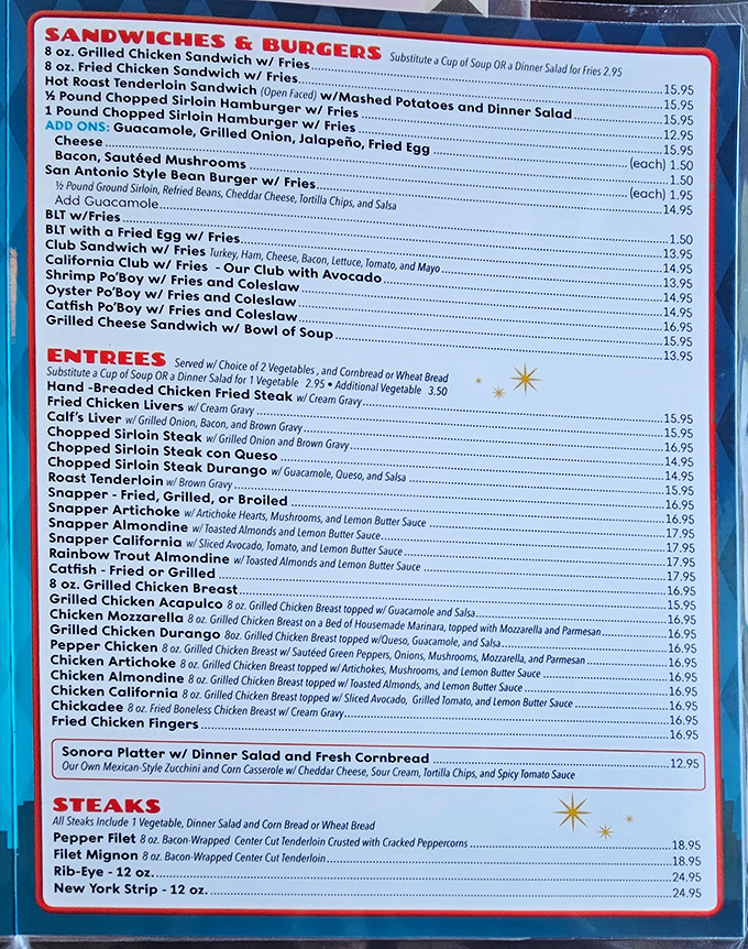 A menu that reads like a greatest hits album of American comfort food classics. Decision paralysis has never been so delicious.