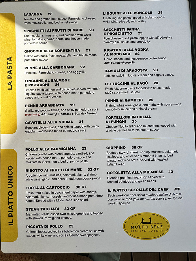 The menu reads like a love letter to Italian cuisine&mdash;each dish a promise of the culinary romance about to unfold on your plate.