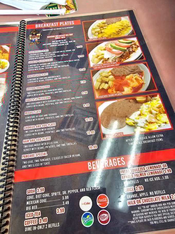 The breakfast menu reads like a love letter to morning hunger—each option more tempting than the last, with photos that make decisions even harder.