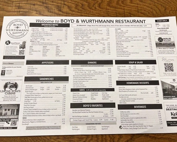 This menu isn't just a list of food—it's a roadmap to happiness, with "Homemade Desserts" being the promised land.