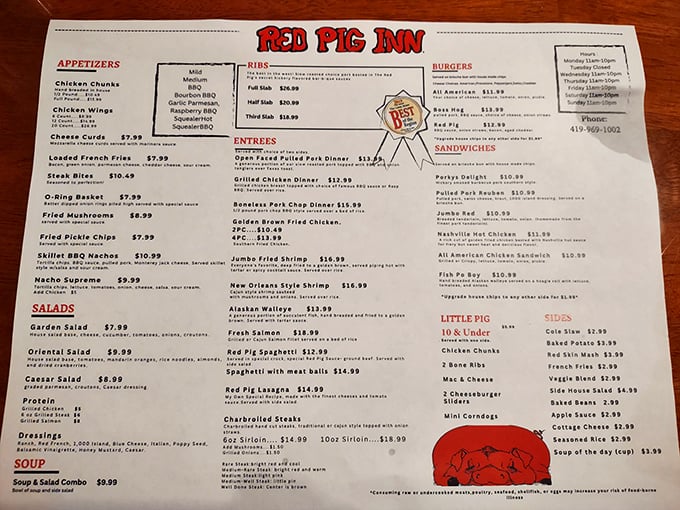 A menu that doesn't need fancy fonts or pretentious descriptions. Just straightforward promises of barbecue bliss that will be kept.