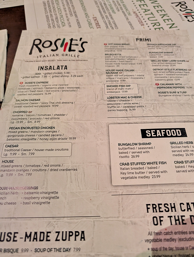 A menu that reads like a love letter to Italian cuisine. Decision paralysis has never been so delicious.